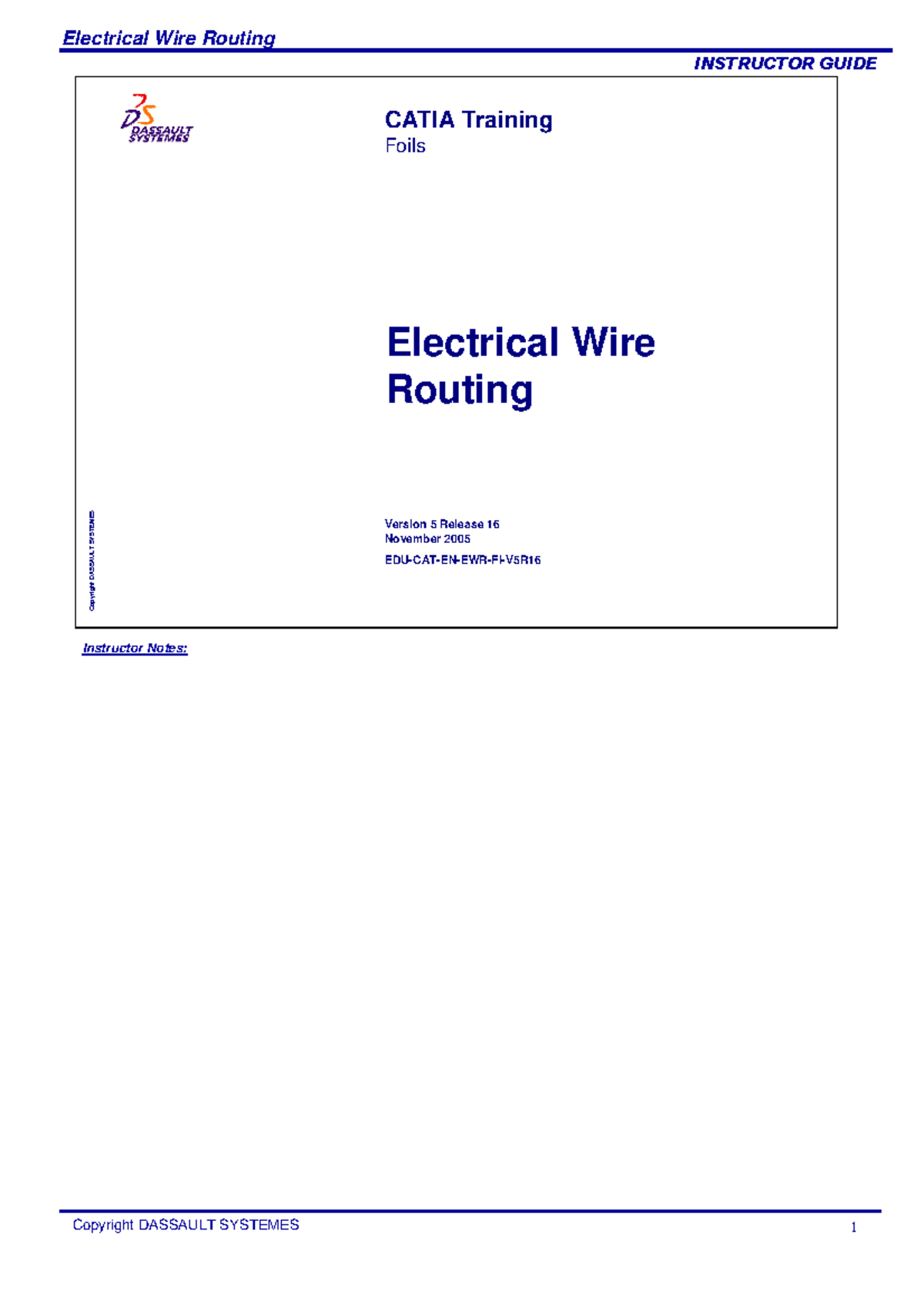Electrical Wire Routing Training Notes (EDU CAT EN EWR FI V5R16) - Studocu