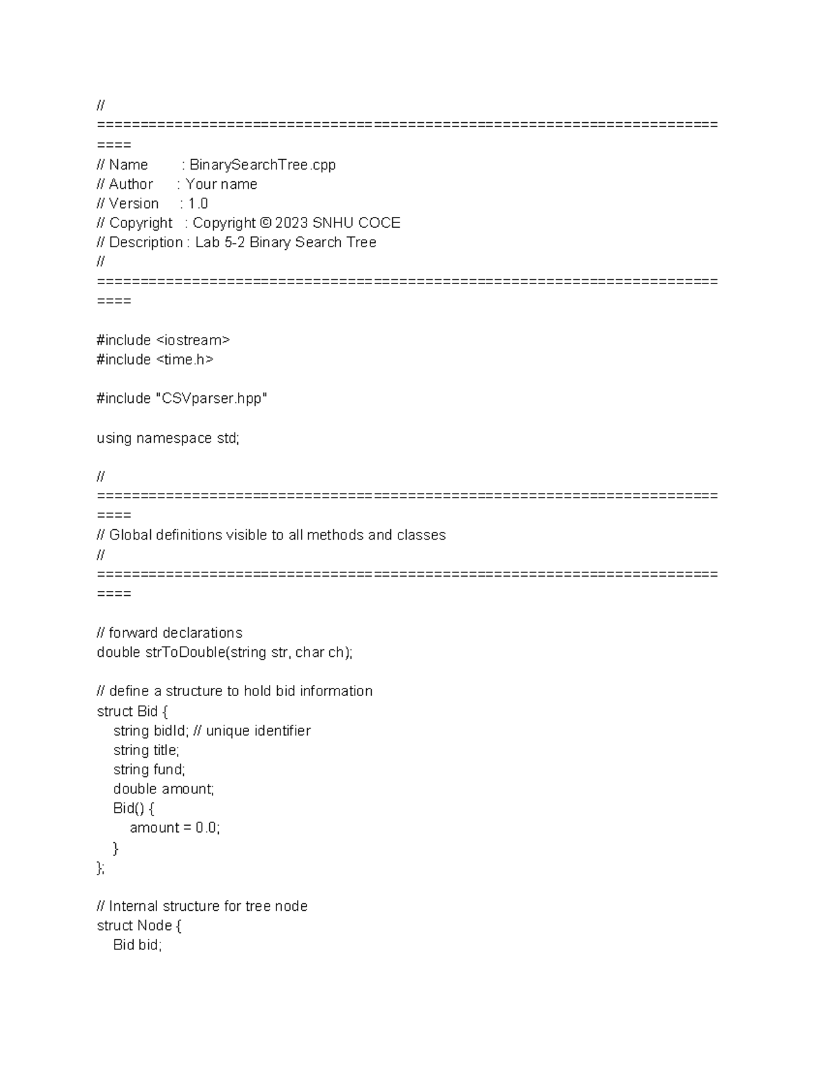Lab 5-2 C++ Implementation of Binary Search Tree (Course Code: CS101) - Studocu