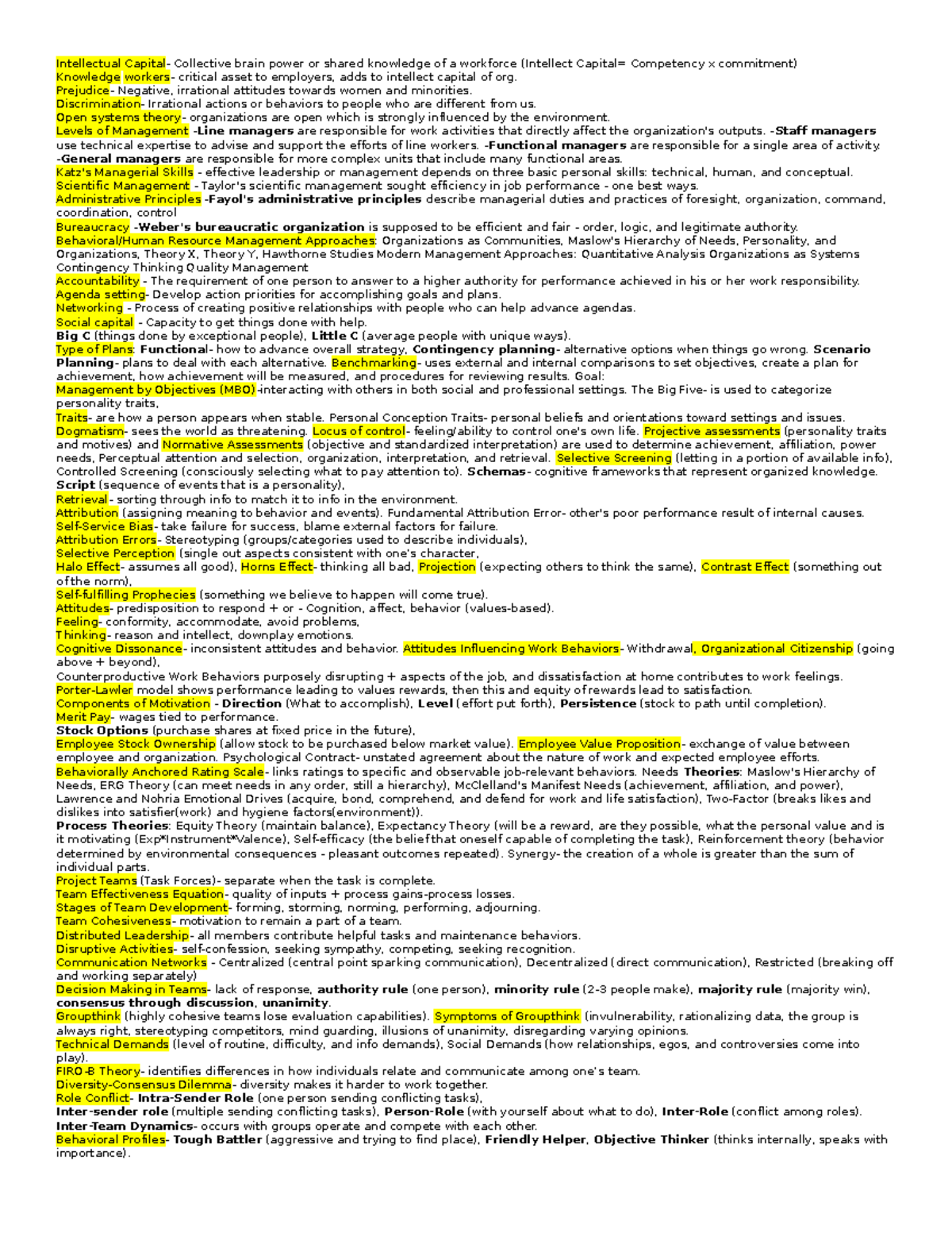 MGMT 301 Mid-Term Cheat Sheet: Key Terms and Concepts Explained - Studocu