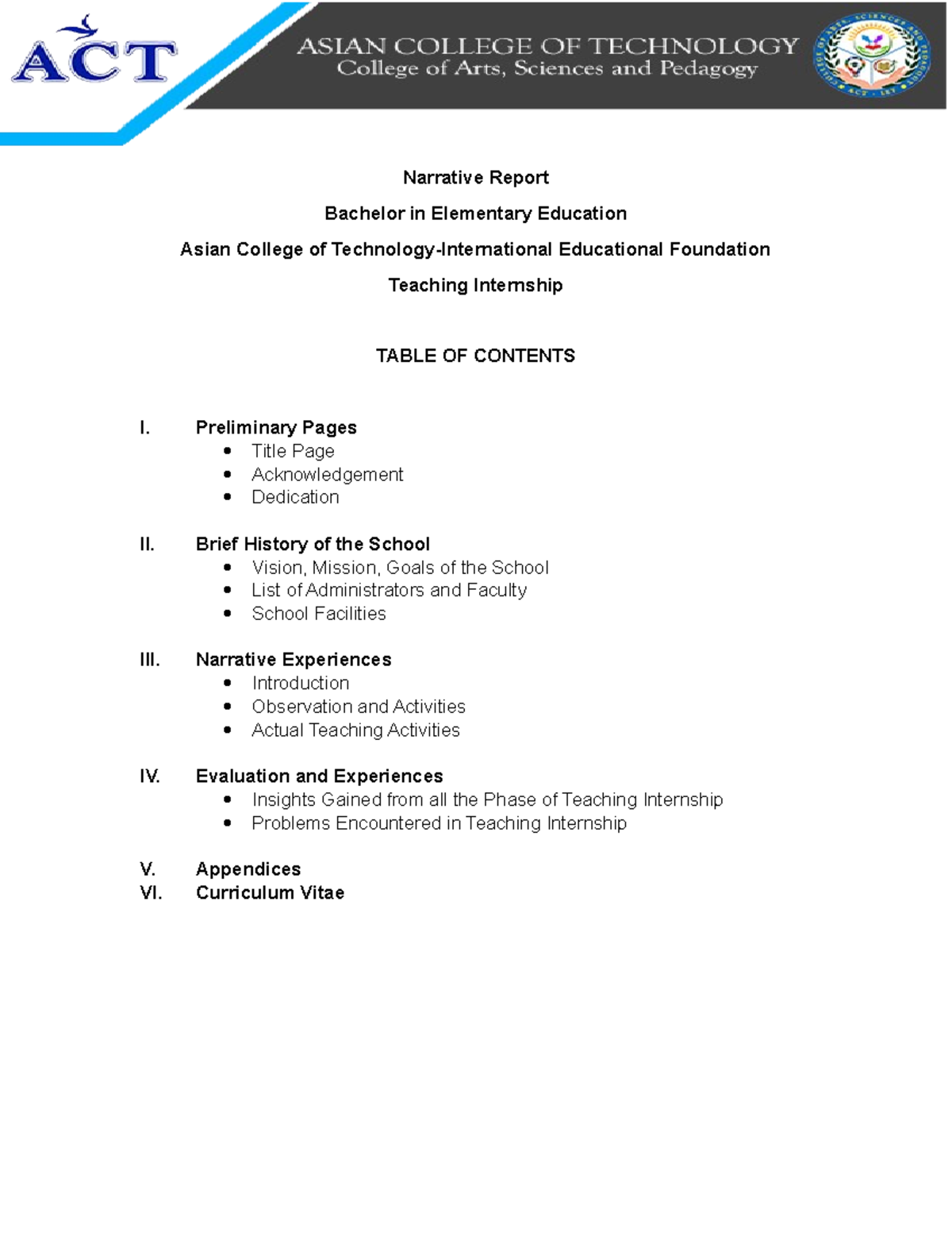 Narrative Report on Teaching Internship (BEE 101) - Studocu