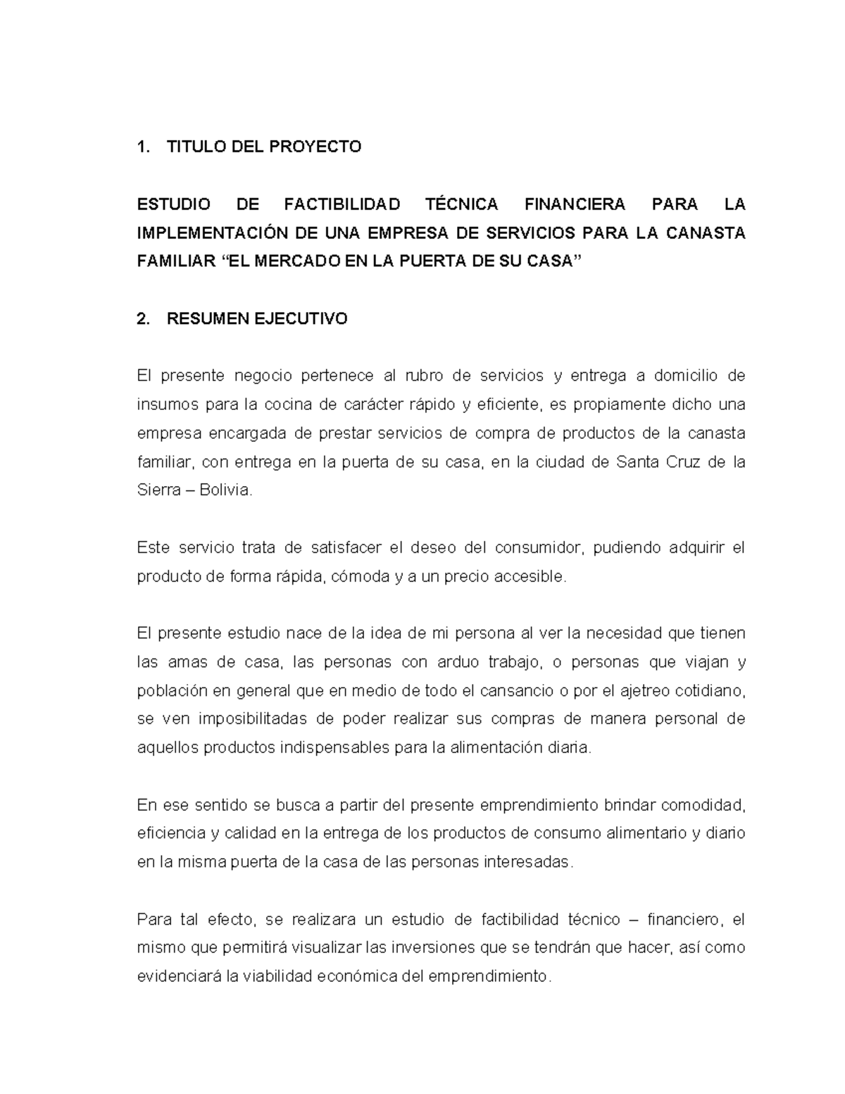 Estudio de Factibilidad Técnica y Financiera para el Proyecto MERC-01 - Studocu