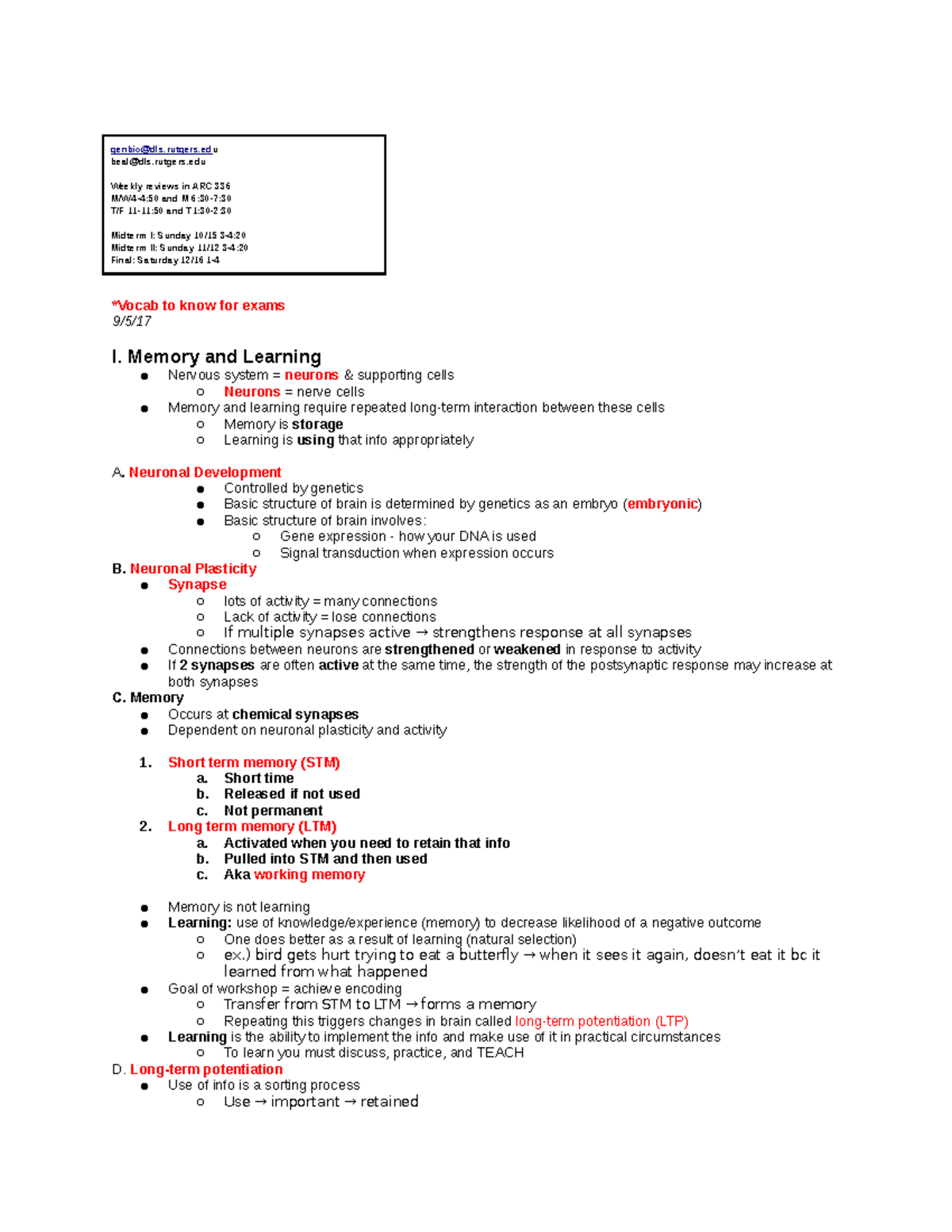 Gen Bio I: Midterm Exam Review for ARC 336 - Key Concepts and Notes ...