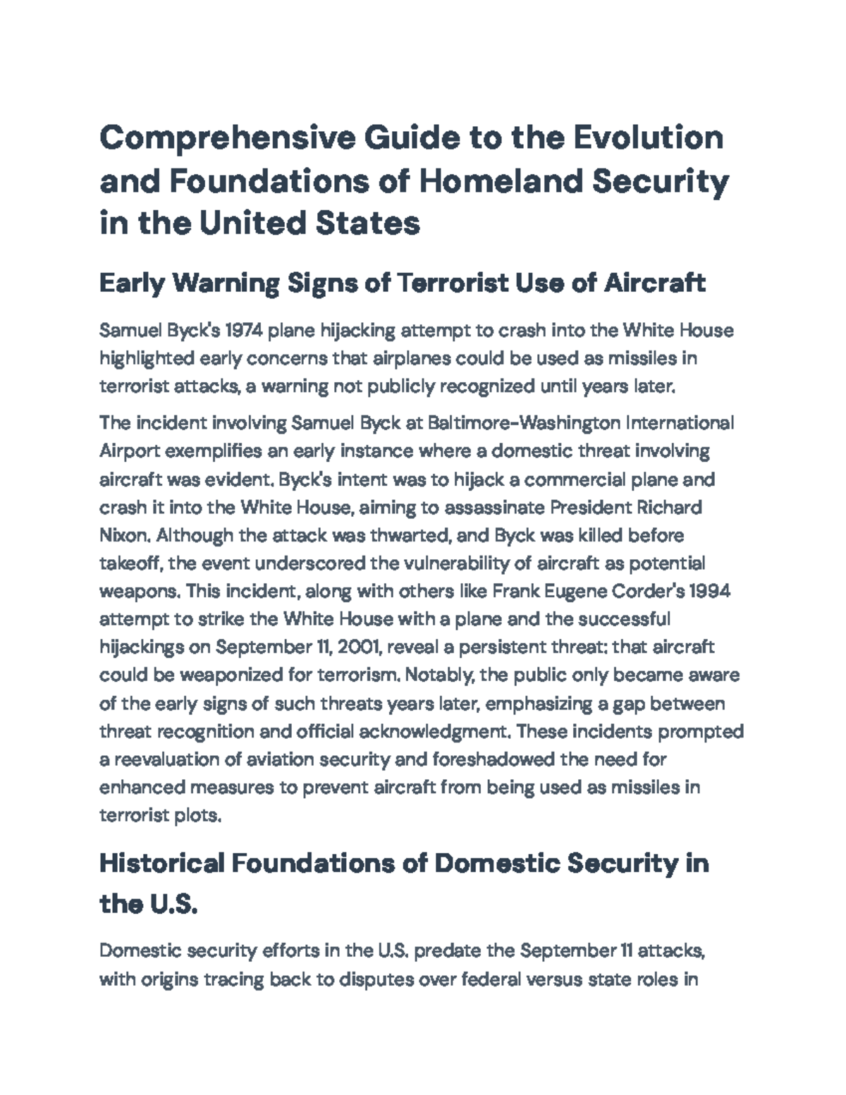 Comprehensive Guide to U.S. Homeland Security Evolution & FEMA - Studocu