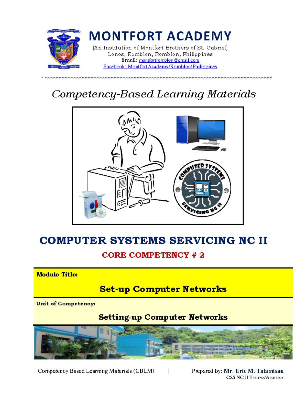 SETTING UP COMPUTER NETWORKS COMPUTER SYSTEMS SERVICING NCII - MONTFORT ACADEMY CSS NC II Core ...