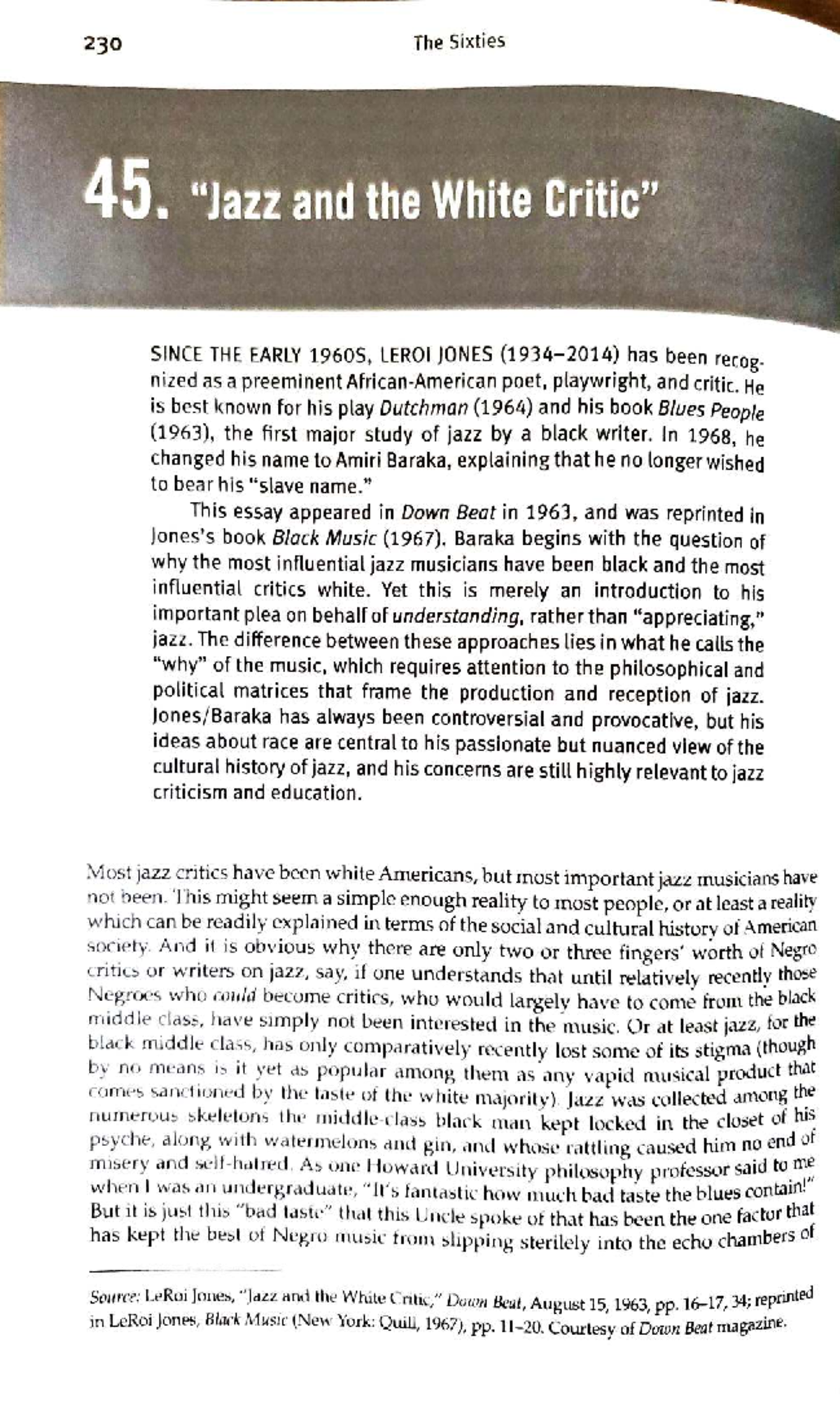 Jazz and the White Critic: Analyzing Race in Music Criticism 230 45 ...