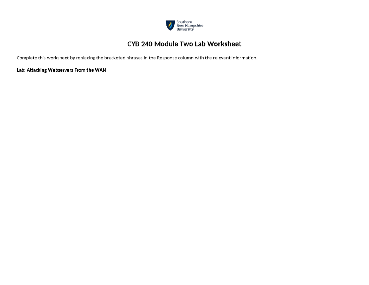 CYB 240 Module Two Lab Worksheet completed jack doyle - CYB 240 Module ...