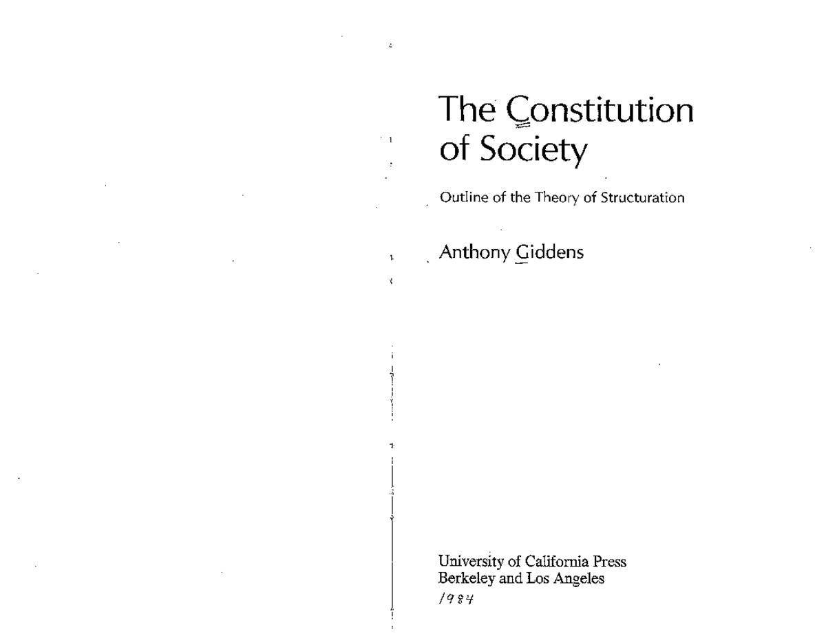 Theory of Structuration: Key Concepts and Analysis (SOC 101) - Studocu