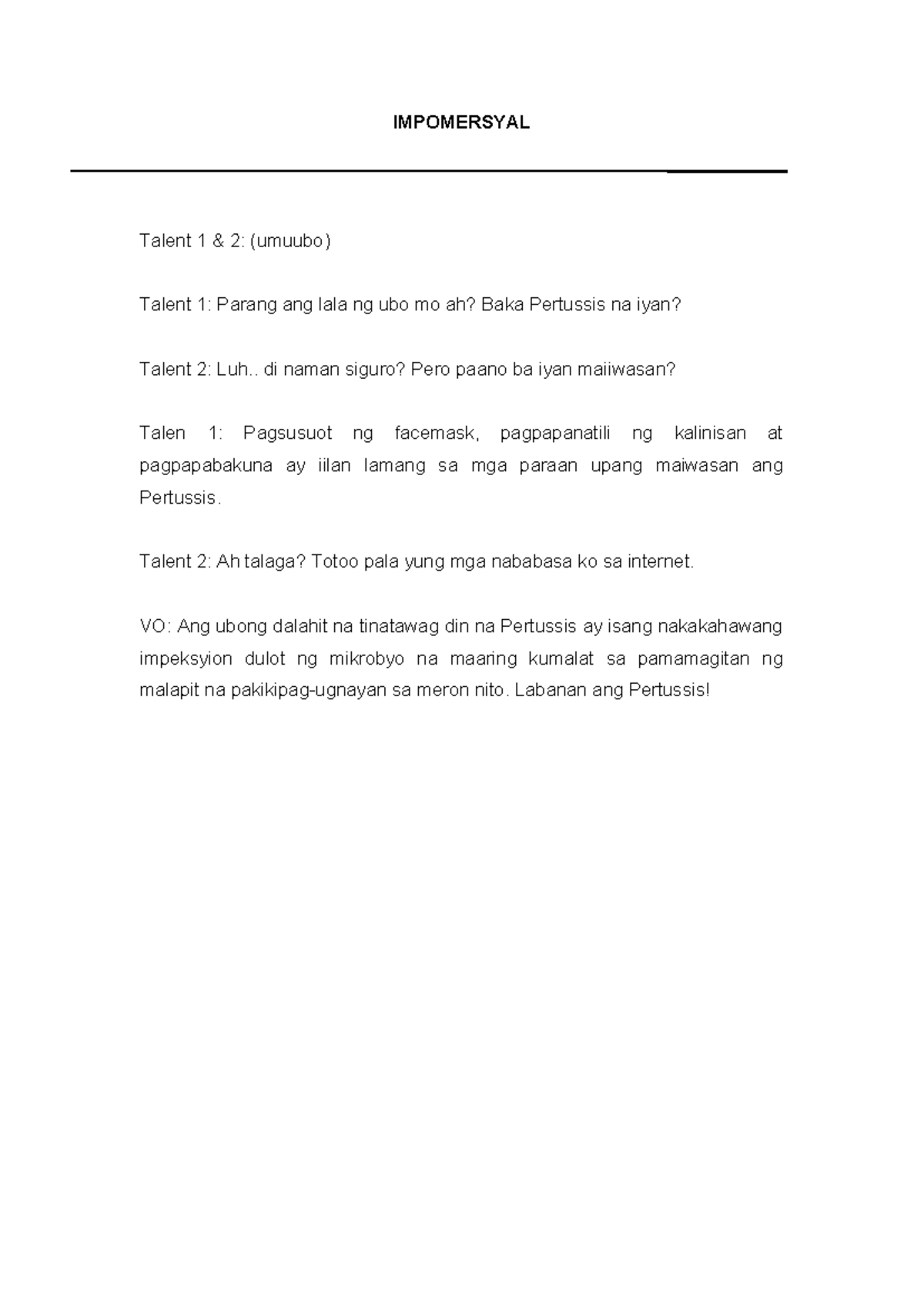 Impomersyal - Infomercial for Radio Broadcasting (Filipino ...