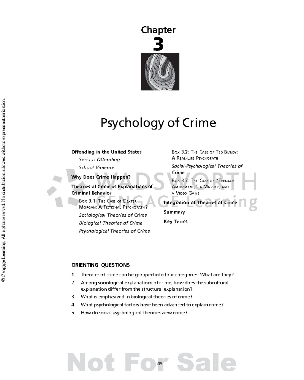 Criminal psychology - Chapter 3 Psychology of Crime Offending in the ...
