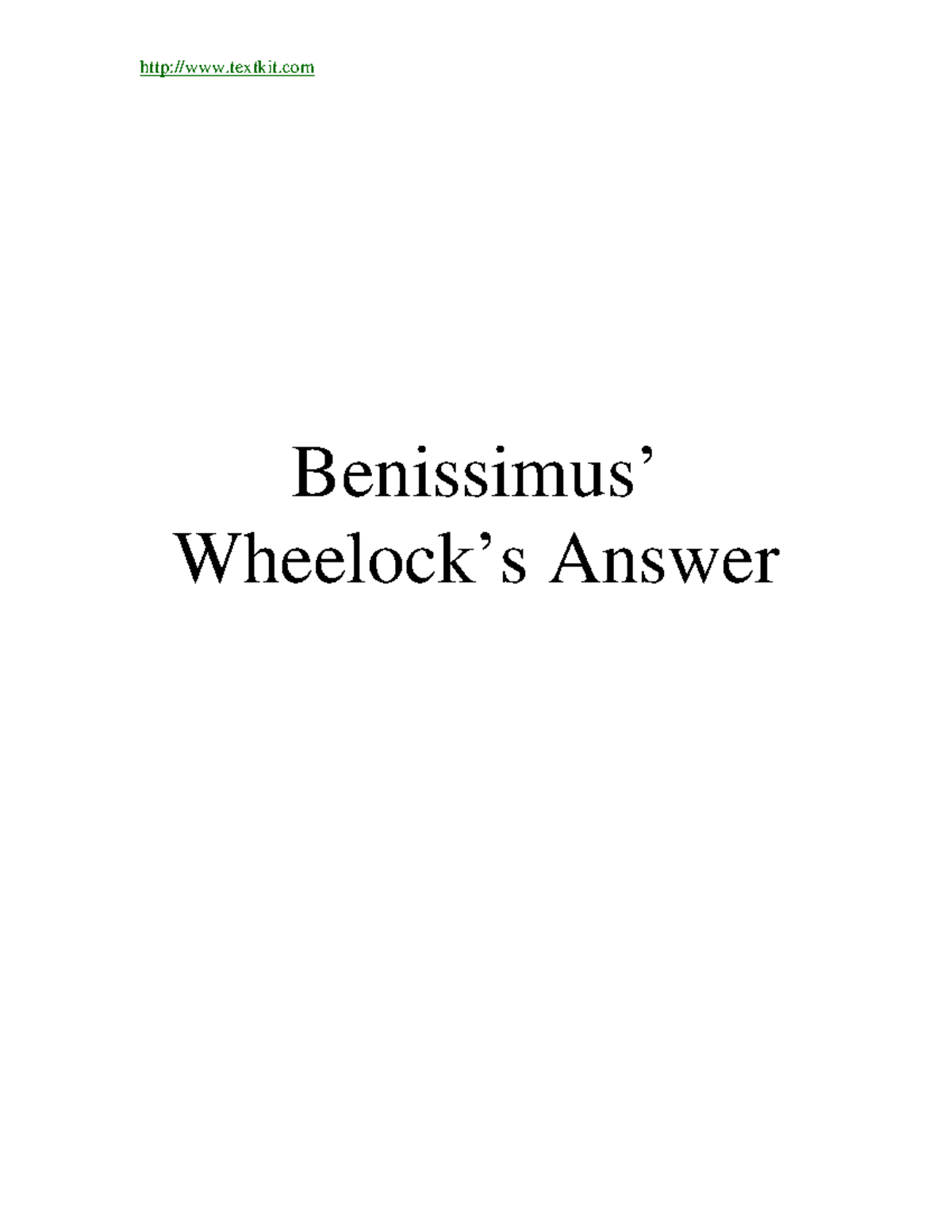 Wheelock's Latin Answer Key for Chapters 1-16 Practice Review - Studocu
