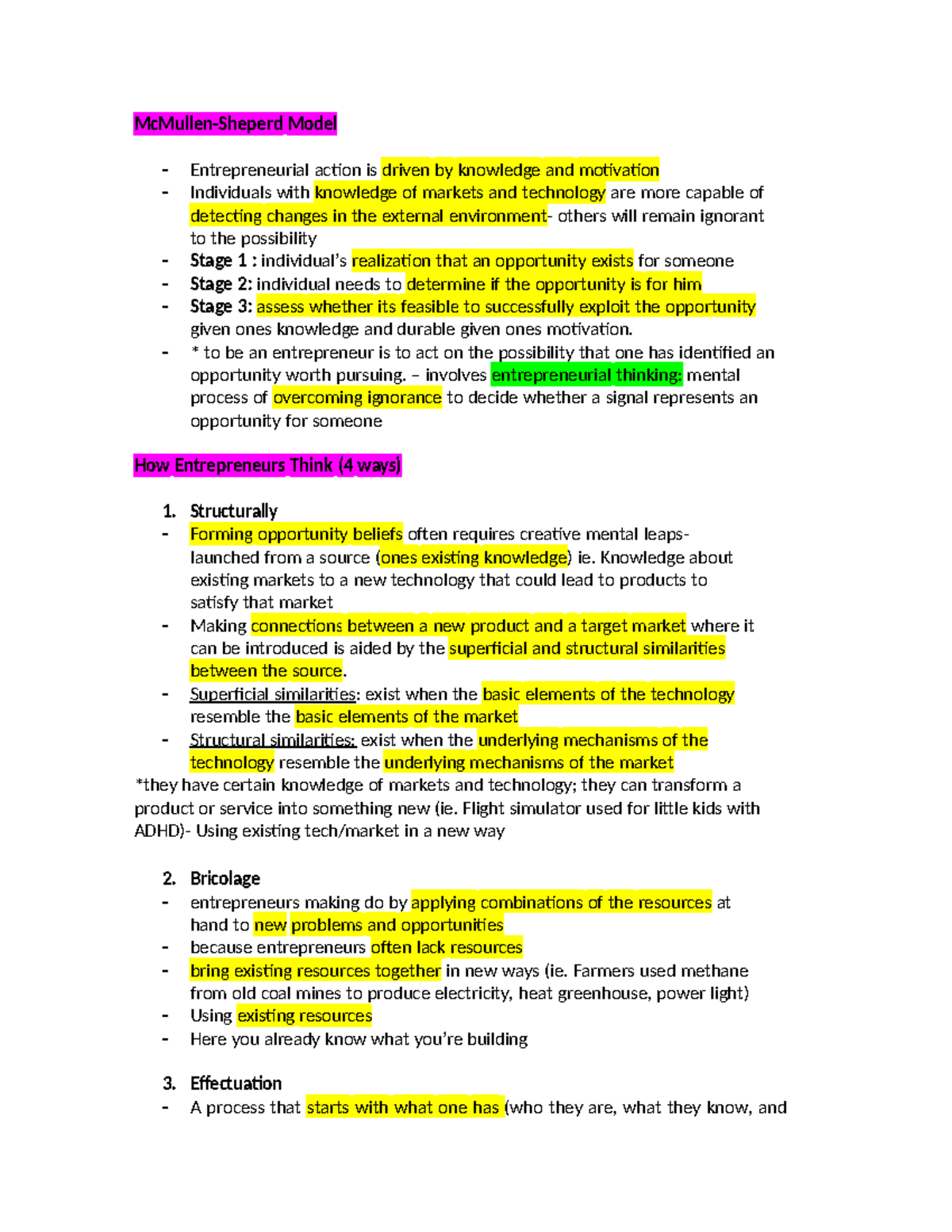 320 Important concepts - McMullen-Sheperd Model - Entrepreneurial ...