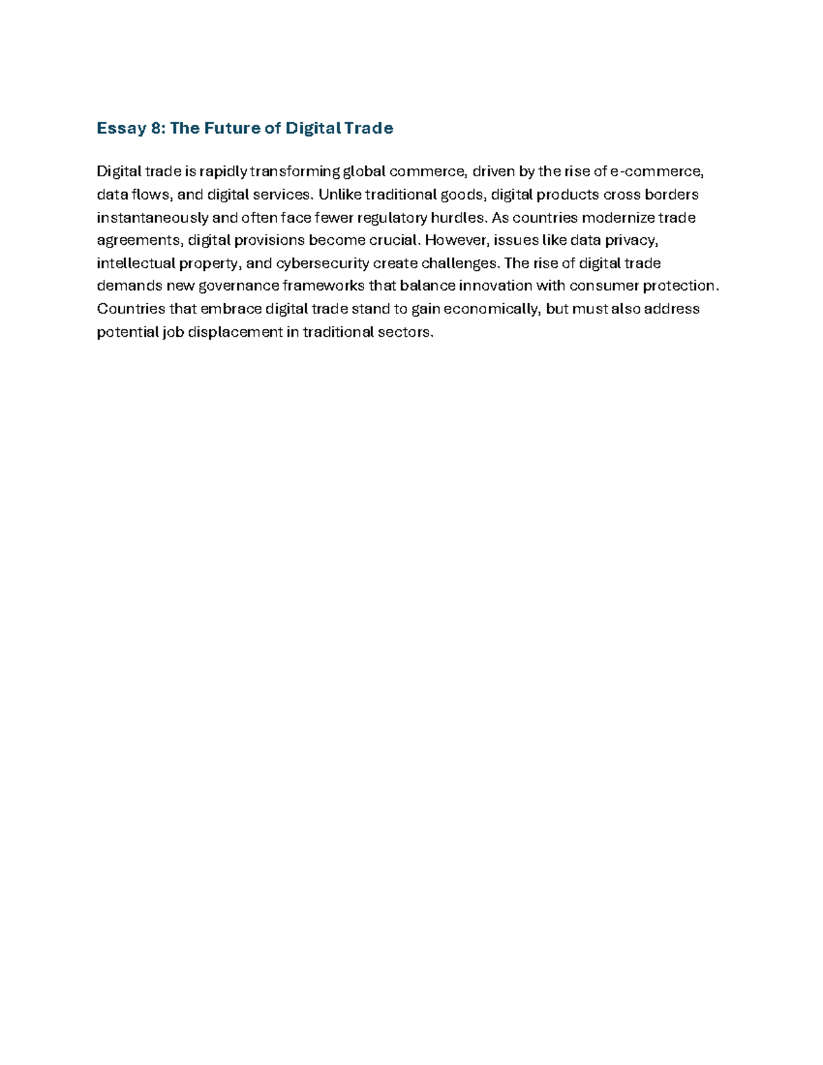 The Future of Digital Trade - Essay 8: The Future of Digital Trade ...
