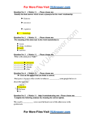 Eng101 final term 3 vustudypastpapers - MIDTERM EXAMINATION Fall 2008 ...