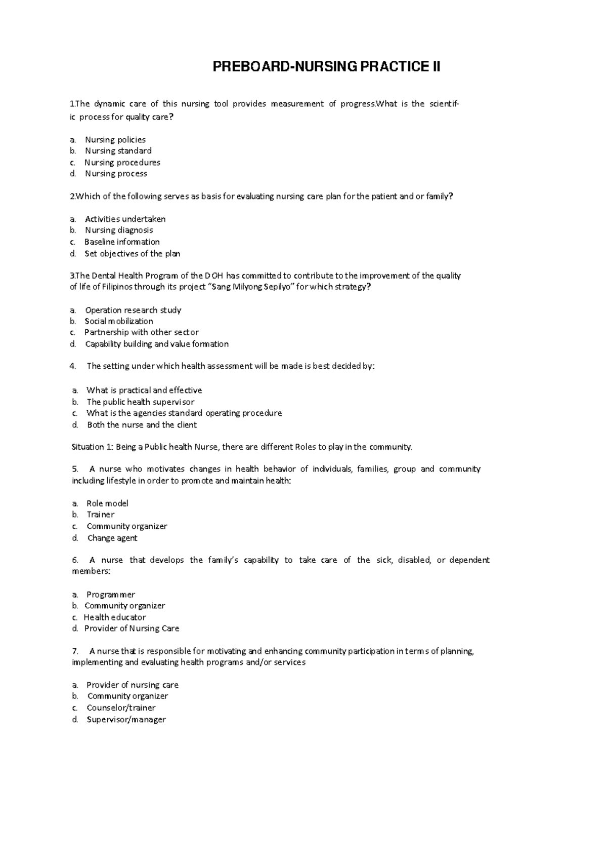 Np-2 - Nursing Practice II Lecture Questions and Review - Studocu