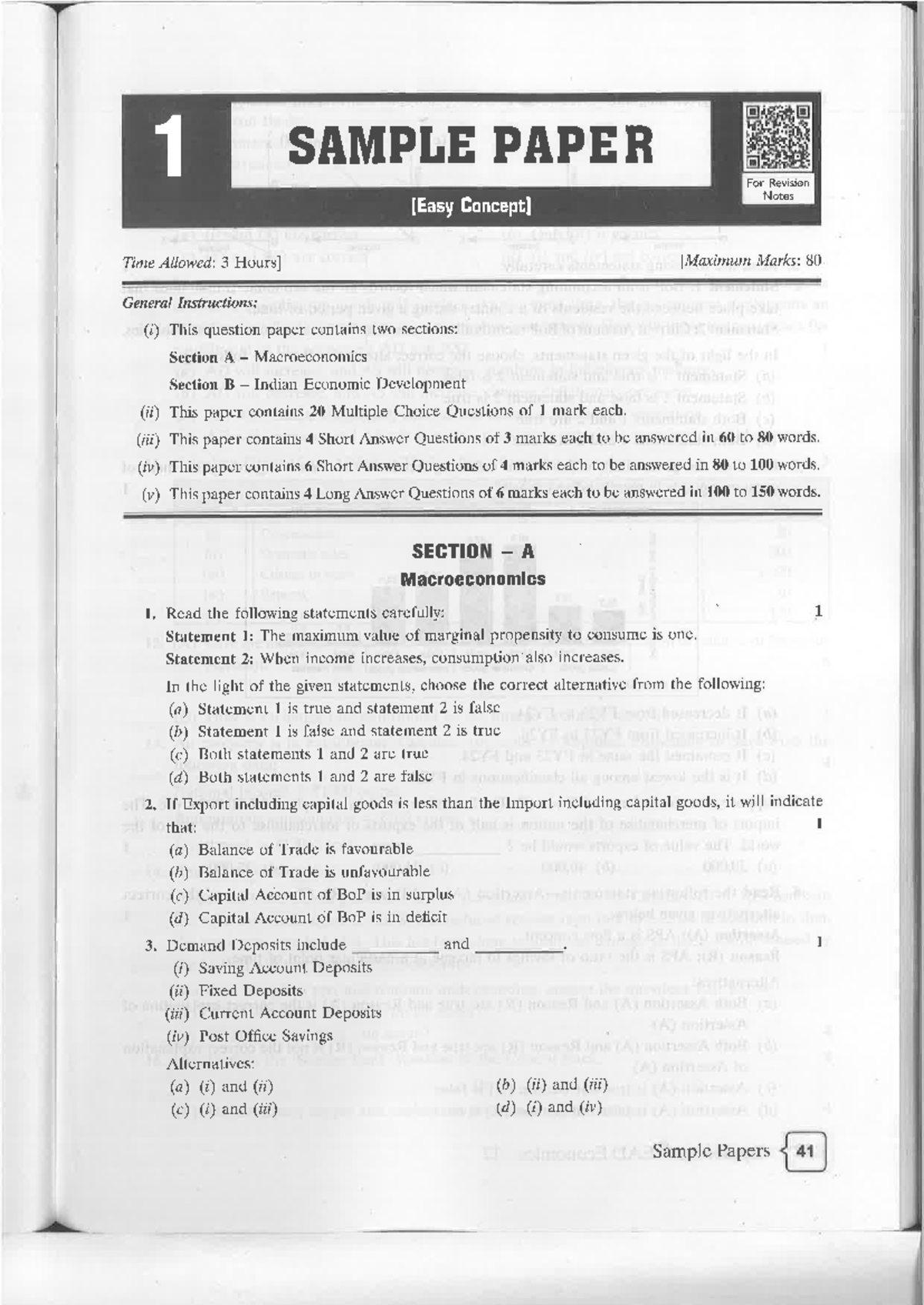 EAD ECO SP1 - Sample Paper for Macroeconomics & Indian Economic Dev ...