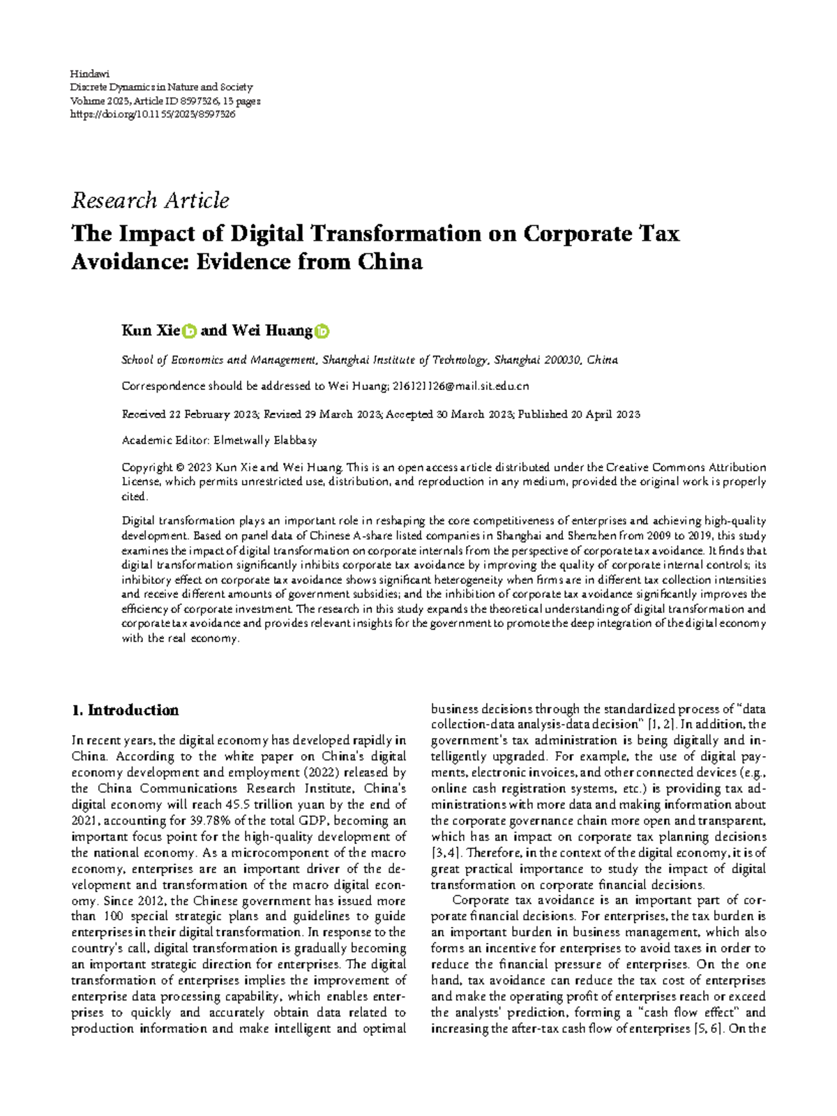 The Impact of Digital Transformation on Corporate Tax Avoidance ...