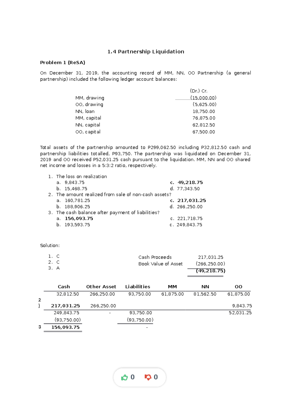 Partnership Liquidation Problems & Solutions (ReSA & PRTC Exam Prep ...
