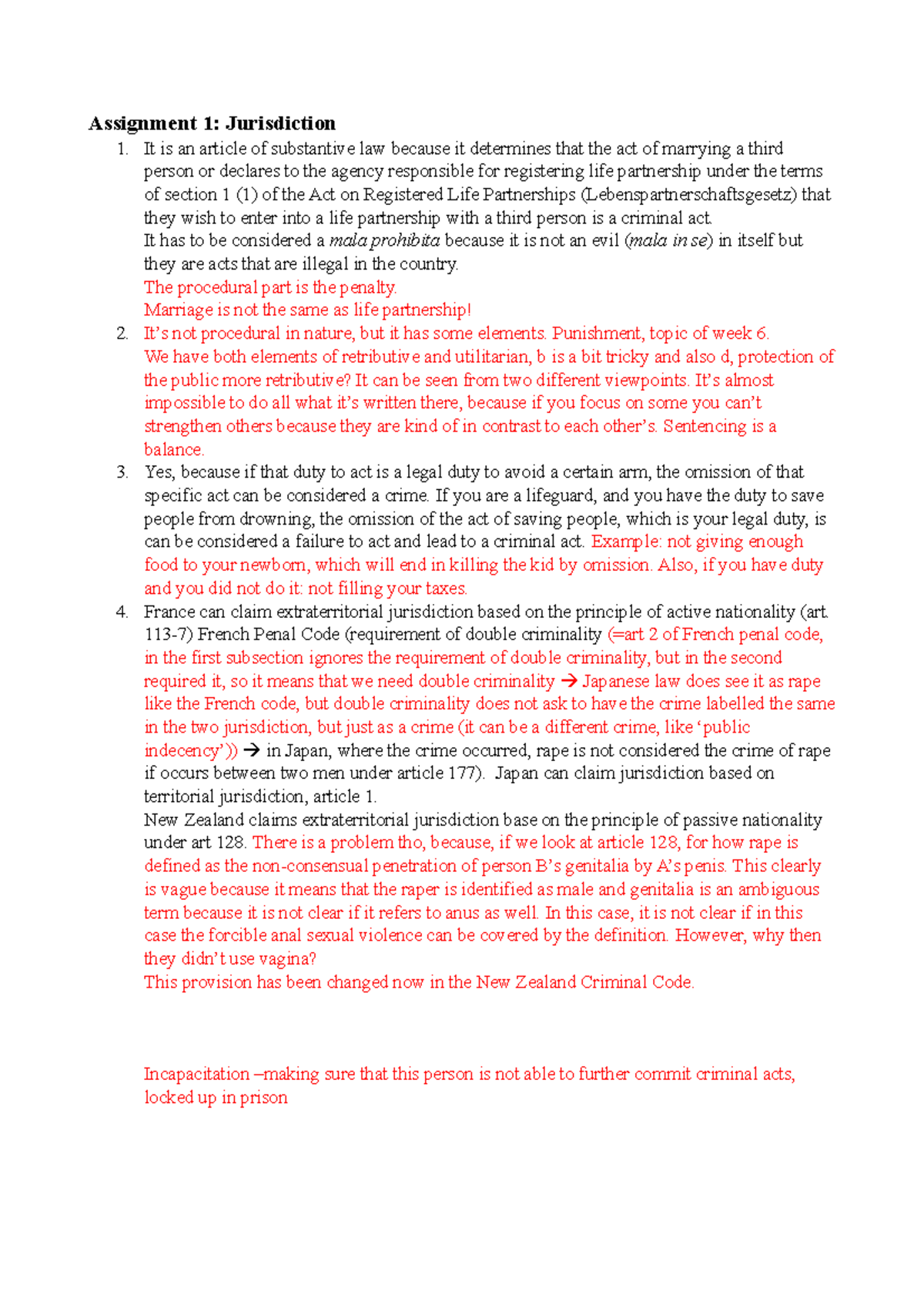 Criminal Law Assignments Overview (Course Code: CL101) - Studeersnel