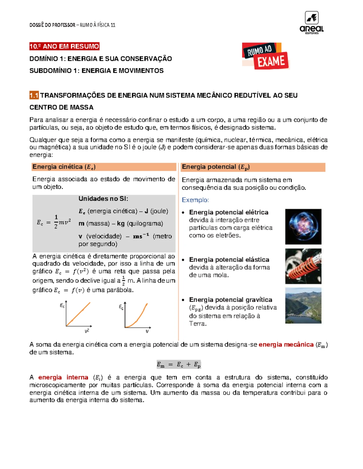 Resumo Física 11º - Preparação para Exame FQA - Studocu