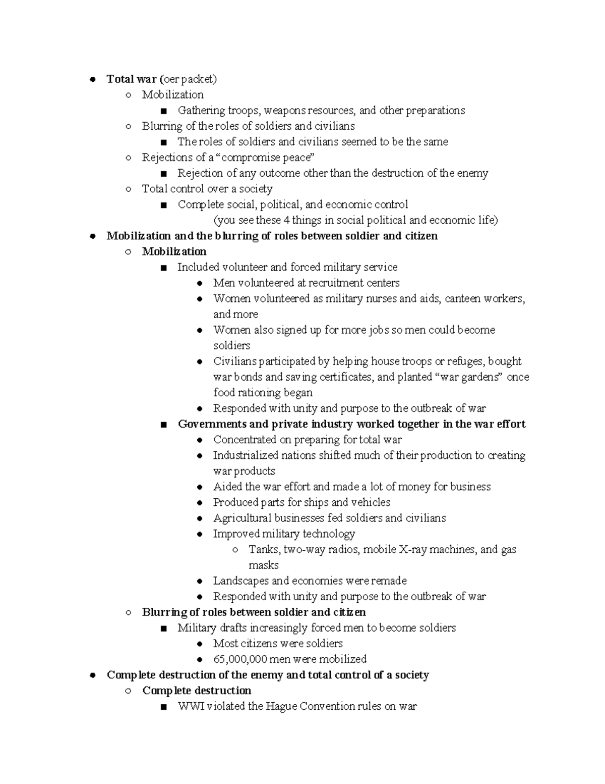 Total War in WWI: Mobilization, Roles, and Societal Impact (APUSH ...
