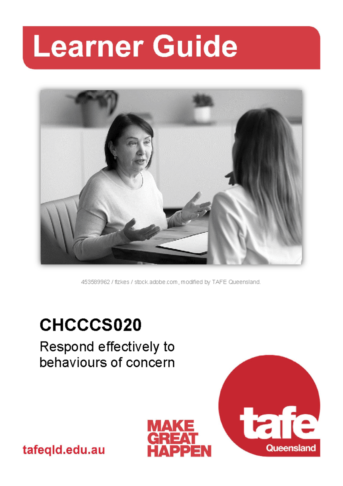 Responding to Behaviours of Concern: CHCCCS 020 Learner Guide TAFE QLD ...