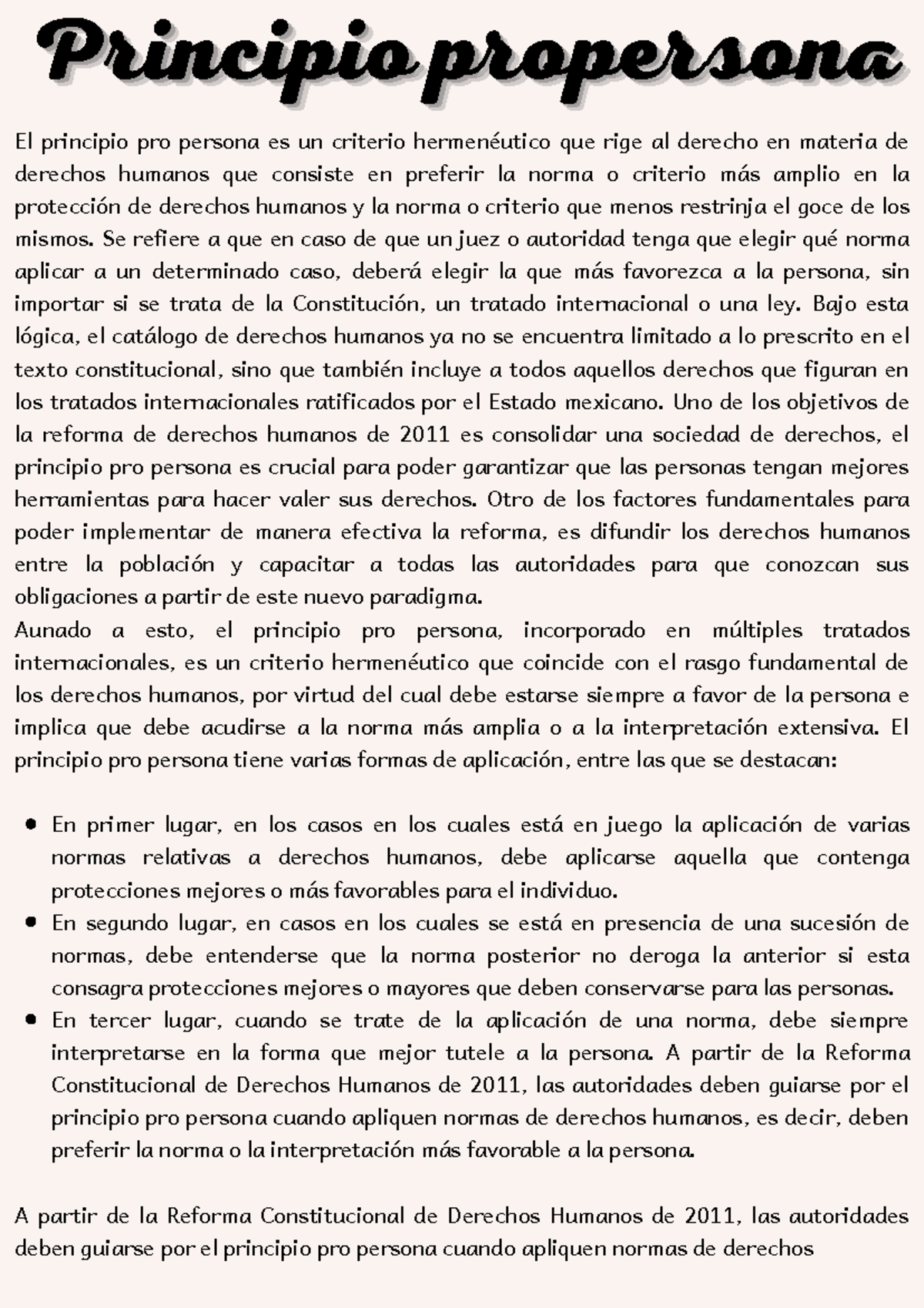 Principio Pro Persona: Aplicación y Protecciones en Derechos Humanos ...