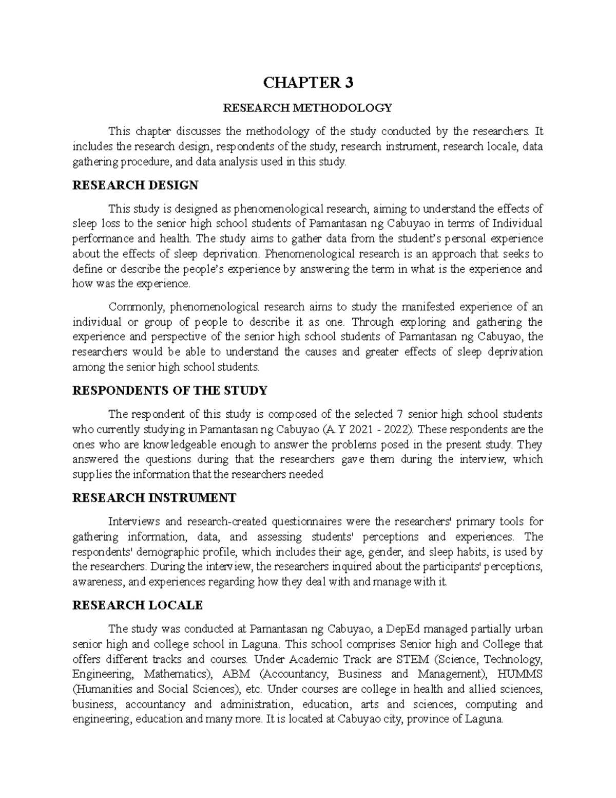 Chapter 3 - YAP - CHAPTER 3 RESEARCH METHODOLOGY This chapter discusses ...