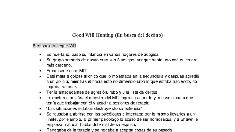 Good Will Hunting puntos y estrategias para aplicar en el protagonista ...