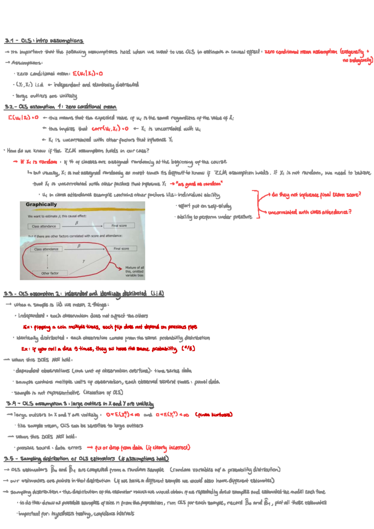 OLS Lecture 3: Understanding Zero Conditional Mean Assumption - Studeersnel