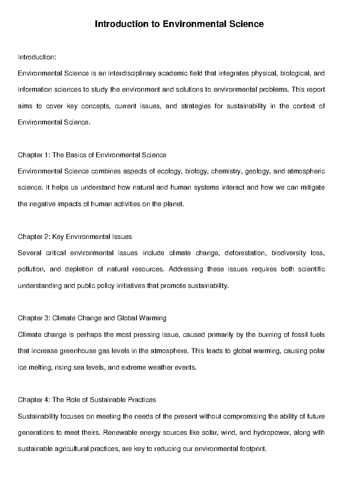 Introduction to Environmental Science - Introduction to Environmental ...