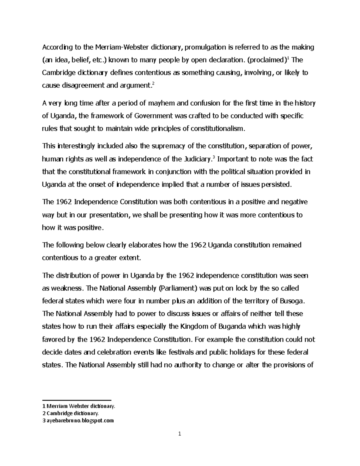 Constitutional History Coursework Final - According to the Merriam ...