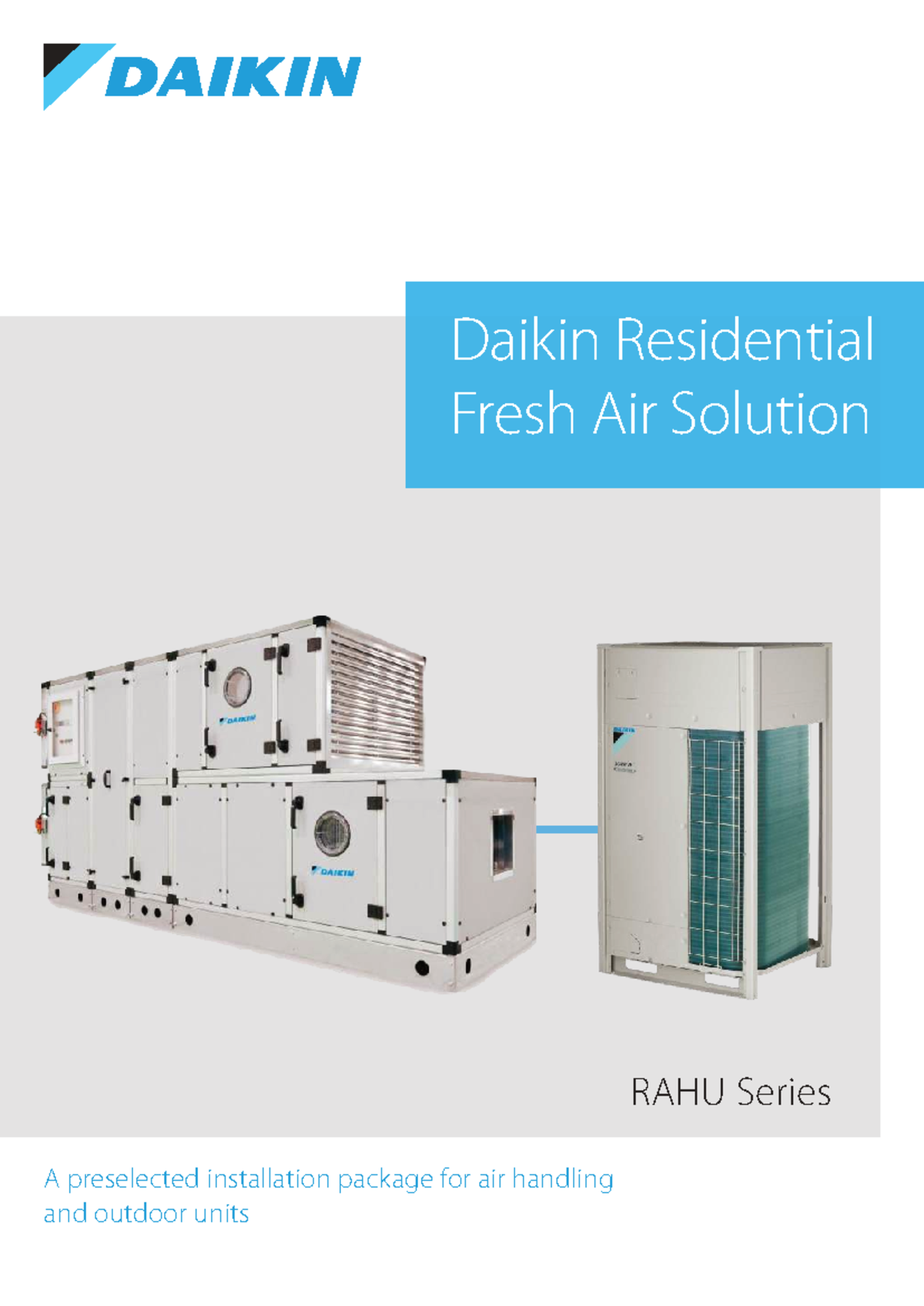 RAHU Series: Daikin Residential Fresh Air Solutions Overview - Studocu