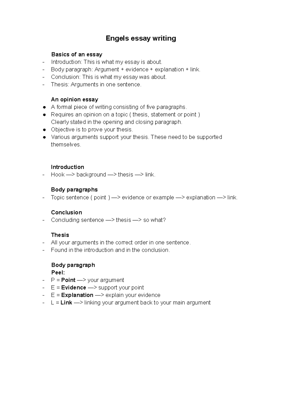 ENG 101: Essay Writing Guide - Structure and Components - Studeersnel