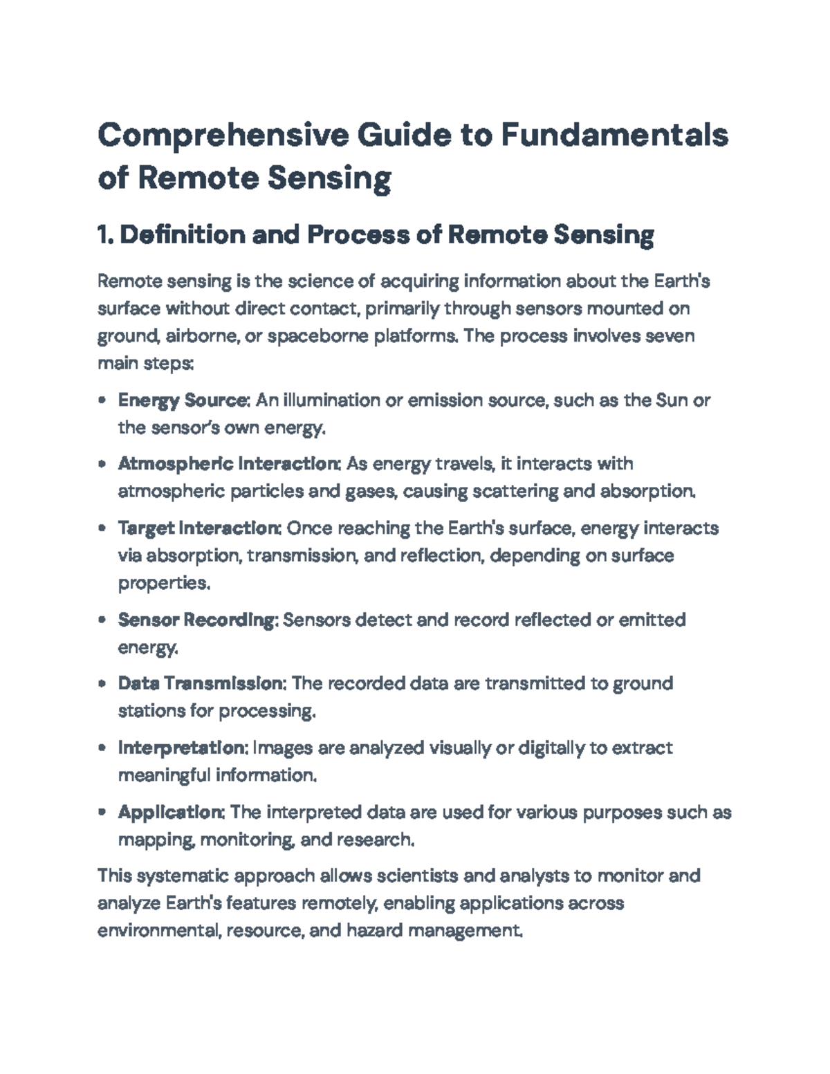 Comprehensive Guide to Remote Sensing Fundamentals【4:3】 - Studocu