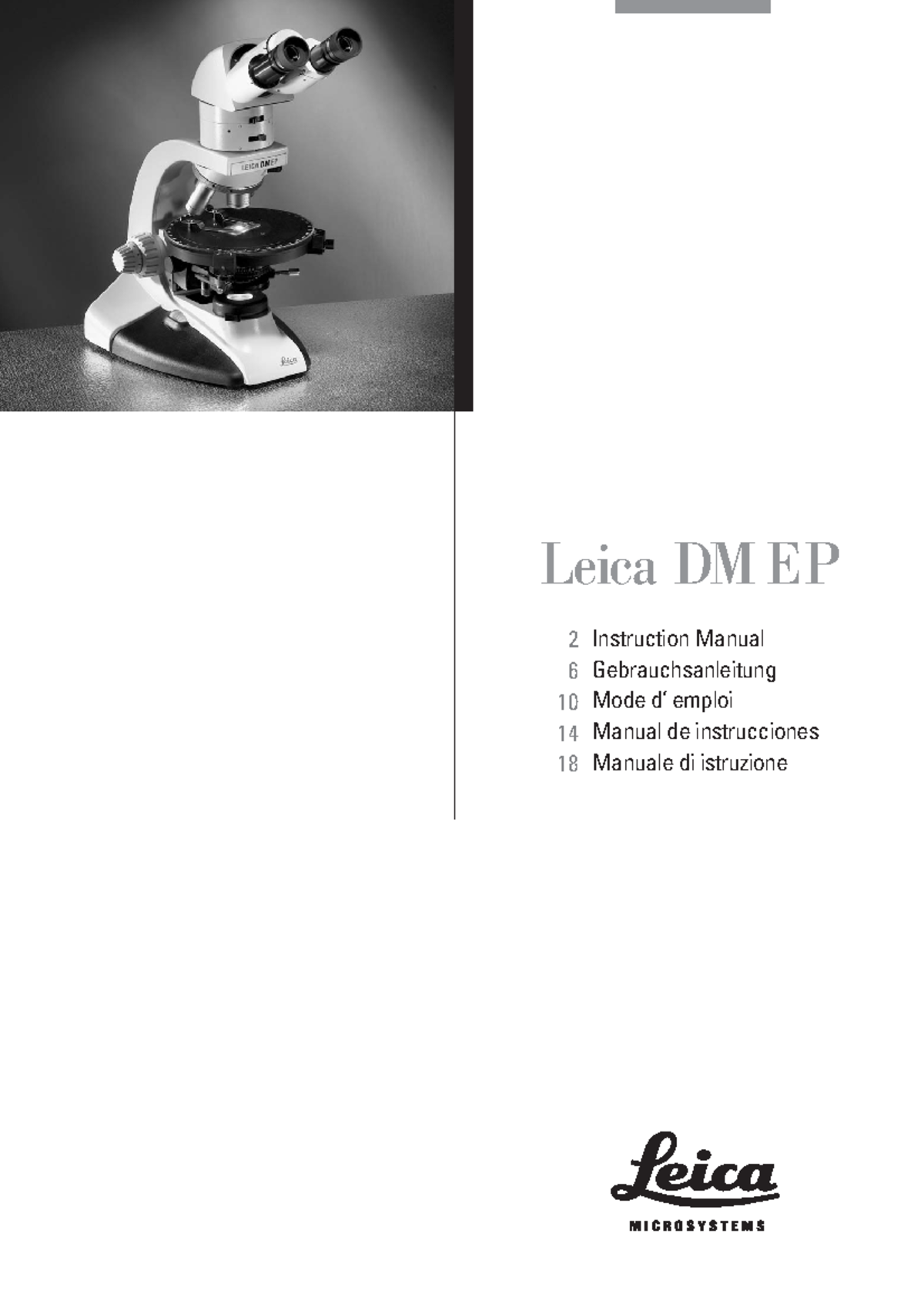 Leica DM EP Instruction Manual: Unpacking, Setup & Care Guide - Leica ...