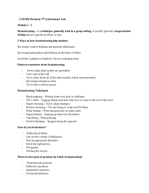 COR 014 Reviewer 3rd Quarter Exam - COR 014 Reviewer 3rd Quarter Exam ...