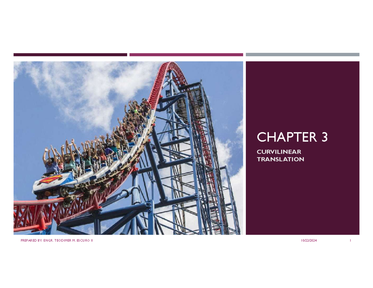 CHAPTER 3: CURVILINEAR TRANSLATION - ACCELERATION COMPONENTS - Studocu
