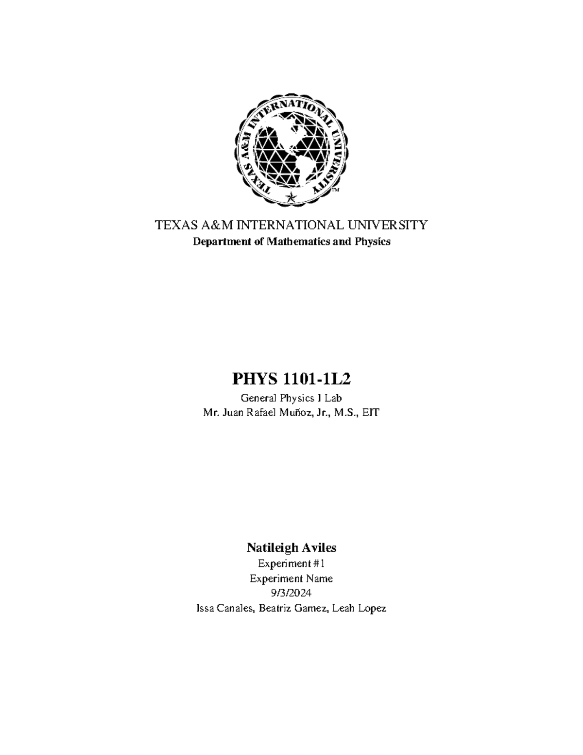 PHYS1101LAB1 - Experimental Uncertainty and Data Analysis Lab Report ...