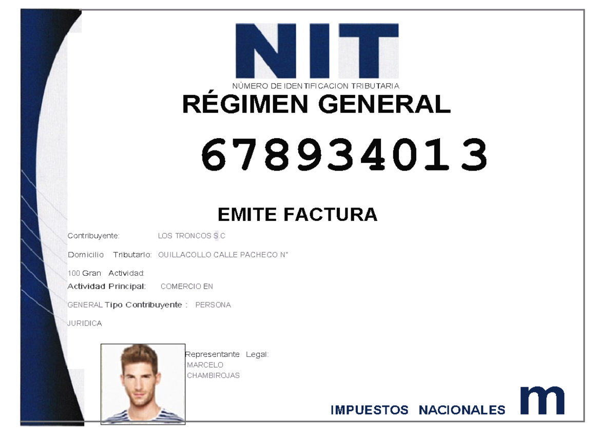 788425053 modelo de nit Bolivia - Contabilidad I - NÚMERO DE ...