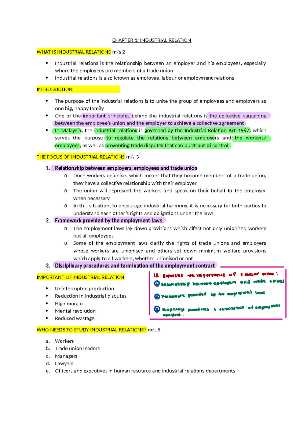 Hrm659 Chapter 1 11 Notes Slide Copy Docx 2 Chapter 1 Industrial