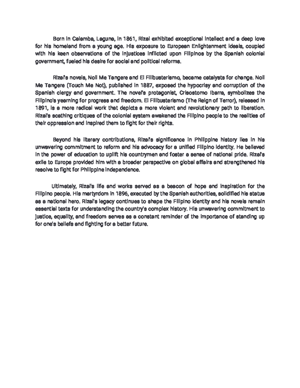 Jose Rizal's Life & Works: Essay on His Impact on Philippine History ...