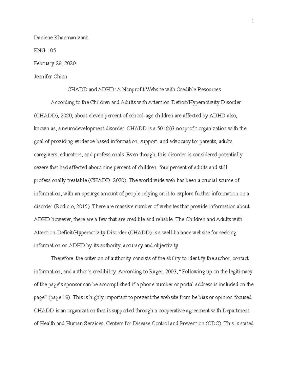 ENG 105ONL T4 WebMD Review Assignment: Accuracy & Objectivity Analysis ...