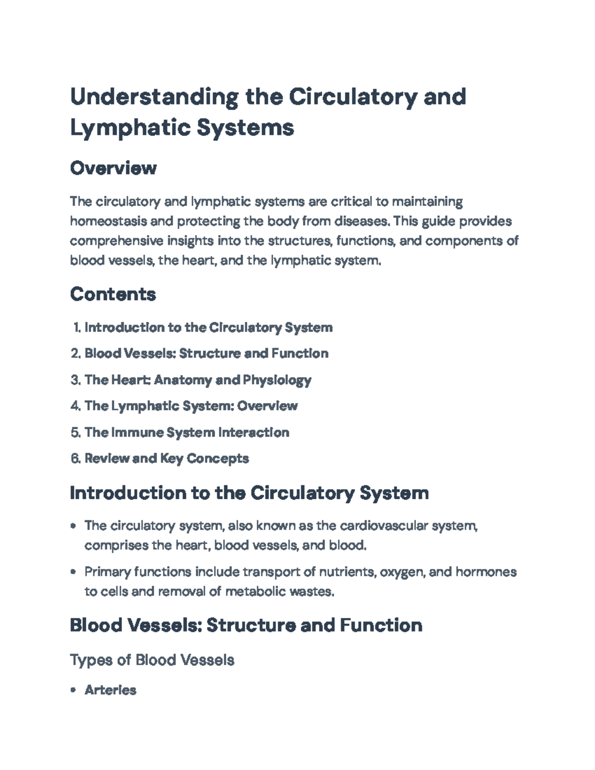 Understanding the Circulatory and Lymphatic Systems - Overview Guide ...