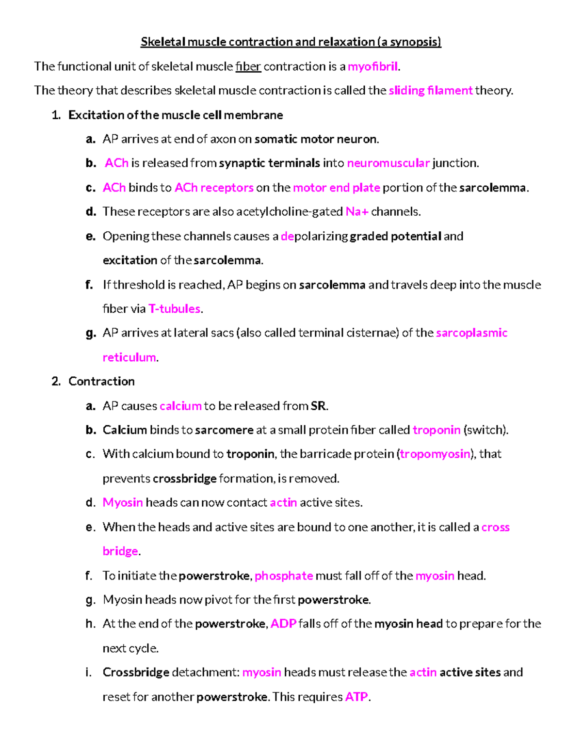 Muscle Physiology Worksheet: Skeletal Muscle Contraction Mechanics ...