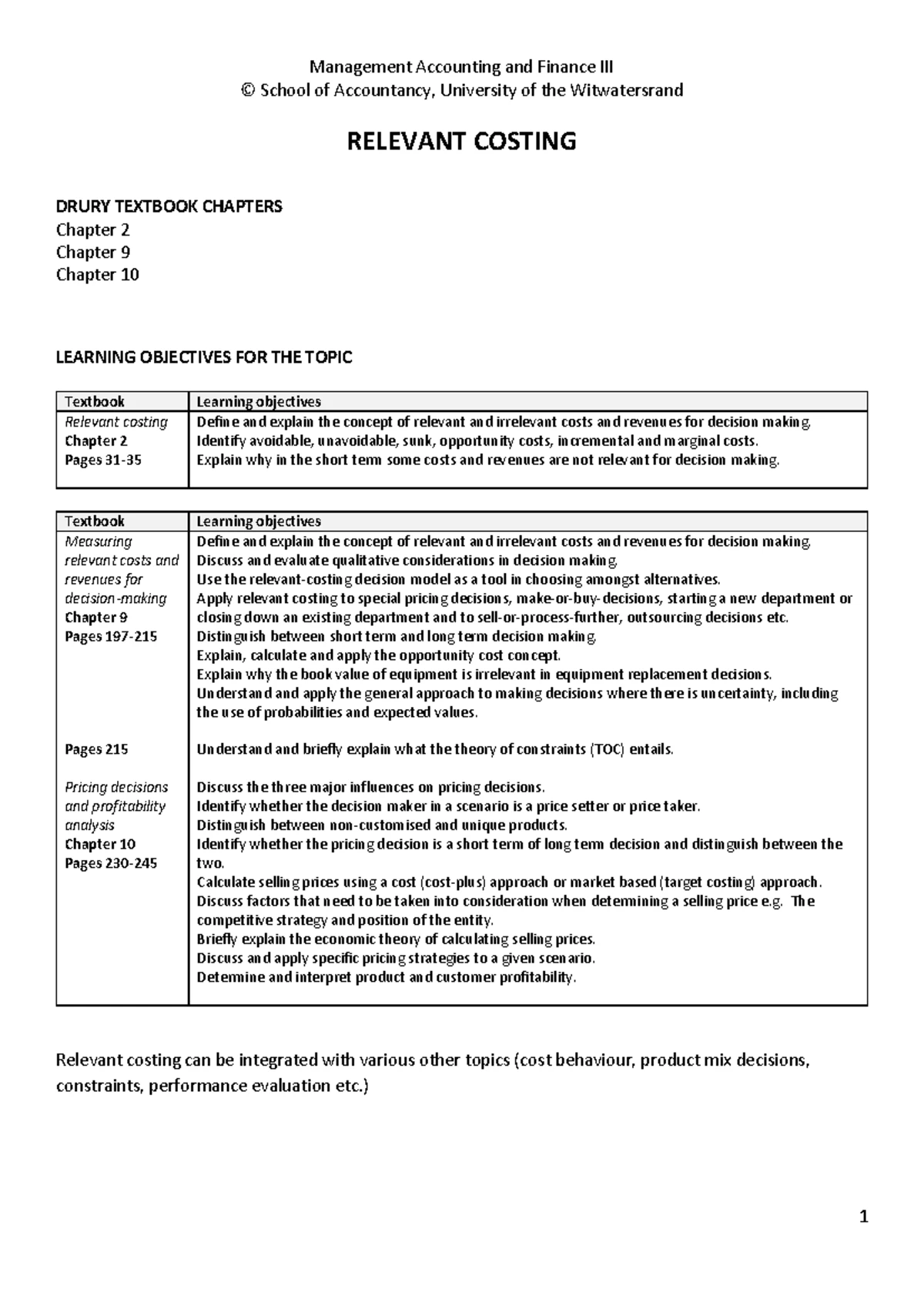 Standard Costing 2024 - Lecture Notes on Variances and Methods - Studocu