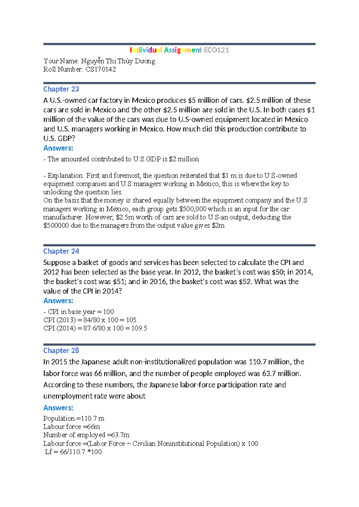 IA-Full-ECO121 - cczscccssssssssssss - Individual Assignment ECO Your ...