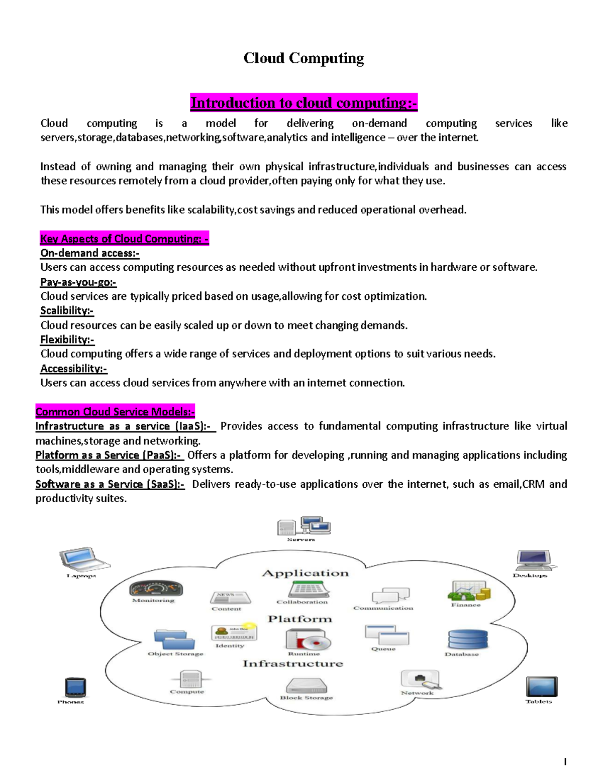 Cloud Computing (CS101) - Introduction and Key Concepts - Studocu