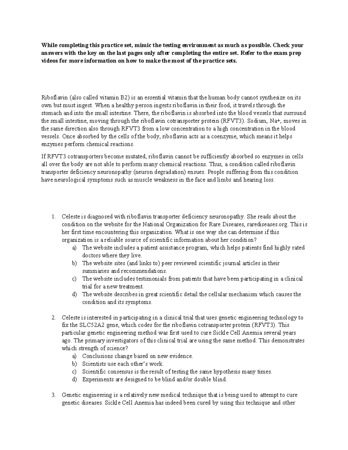 BIOL113 Practice Set 1 lectures 1-7 - While completing this practice ...