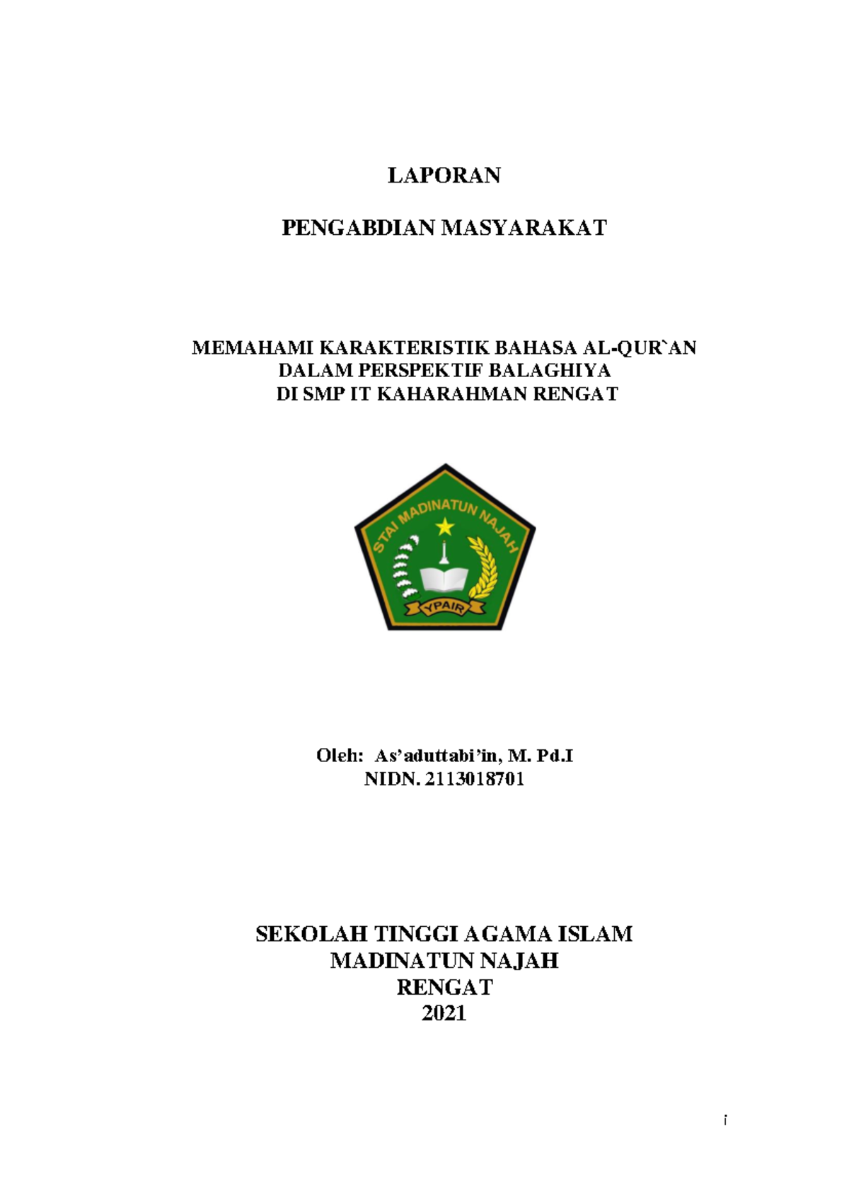 Laporan PKM: Memahami Karakteristik Bahasa Balaghiya di SMP IT ...