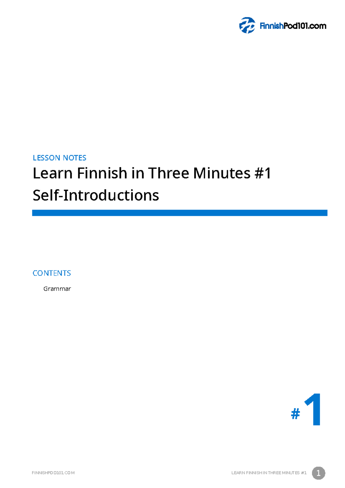 LFTM L1 060112 finpod 101 - FINNISHPOD101 LEARN FINNISH IN THREE ...